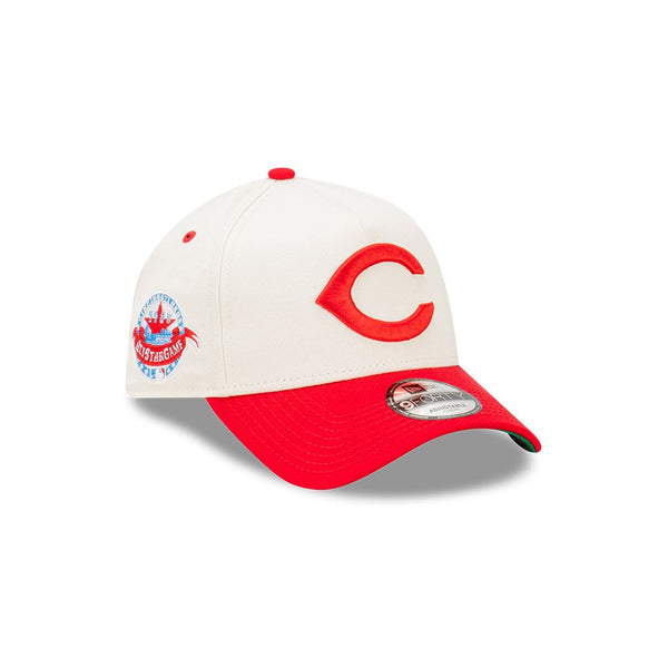 CINCINNATI REDS ASG VINTAGE WHITE CHROME 2TONE RED VISOR 9FORTY AF CAP ...